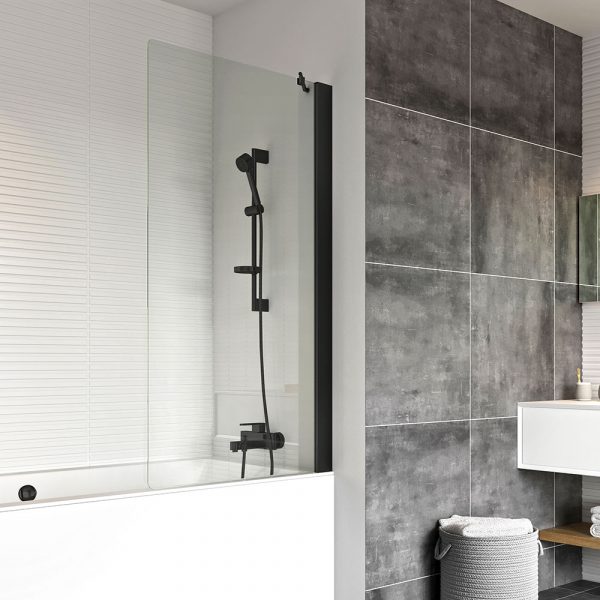 Haven6 Black Frame Fixed Bath Screen - Ideal Kitchen and Bathroom Singapore